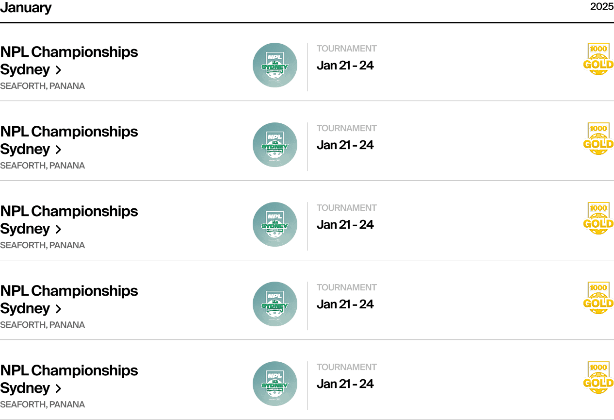 Tournaments - National Pickleball League